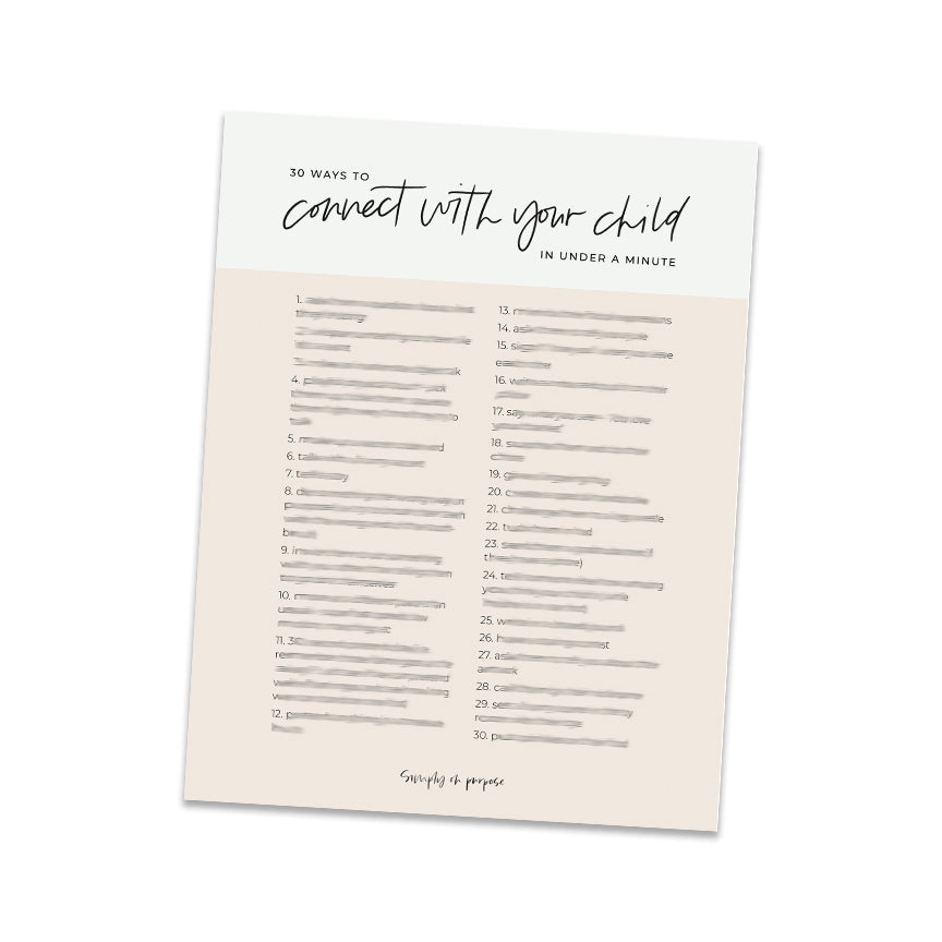 30 Ways to Connect in Under a Minute – Simply On Purpose Print Shop