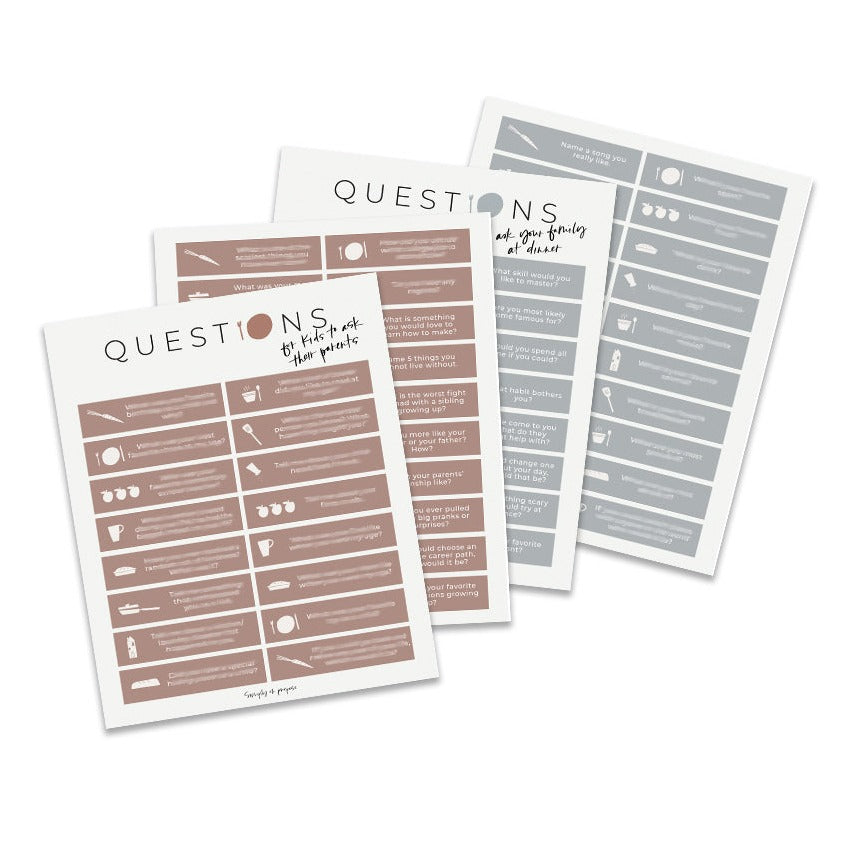 Family Dinner Questions – Simply On Purpose Print Shop