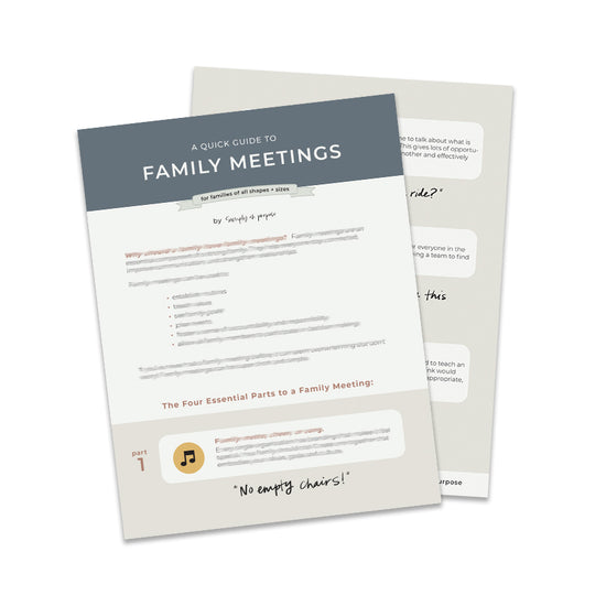 Family Meetings Quick Guide – Simply On Purpose Print Shop