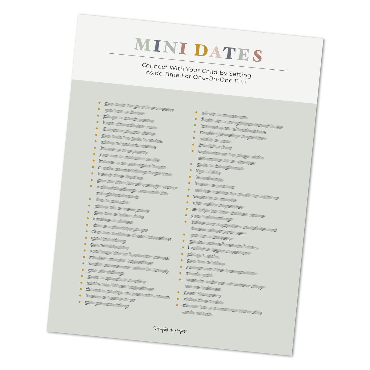 Mini-Date Ideas – Simply On Purpose Print Shop