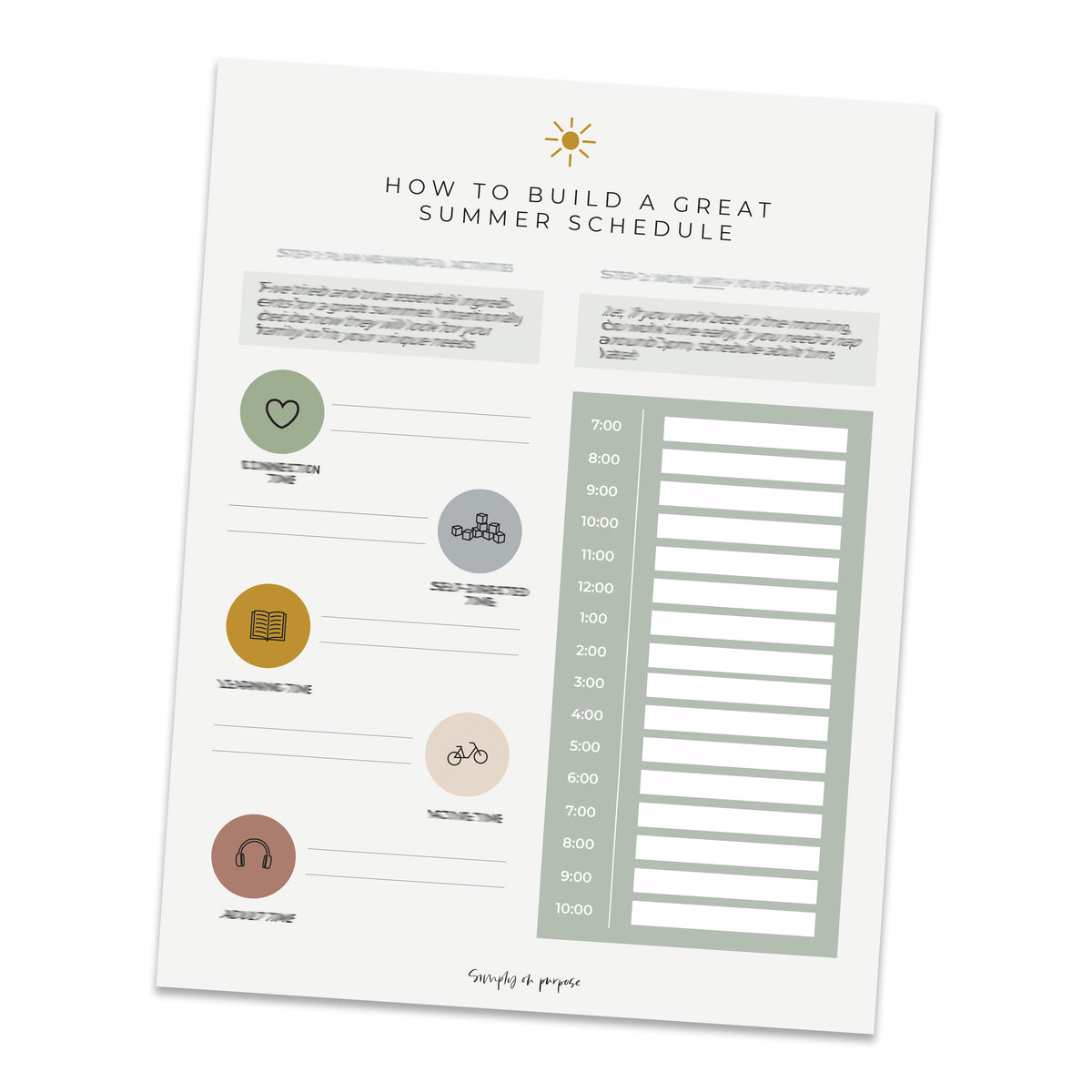 Build A Great Summer Schedule – Simply On Purpose Print Shop