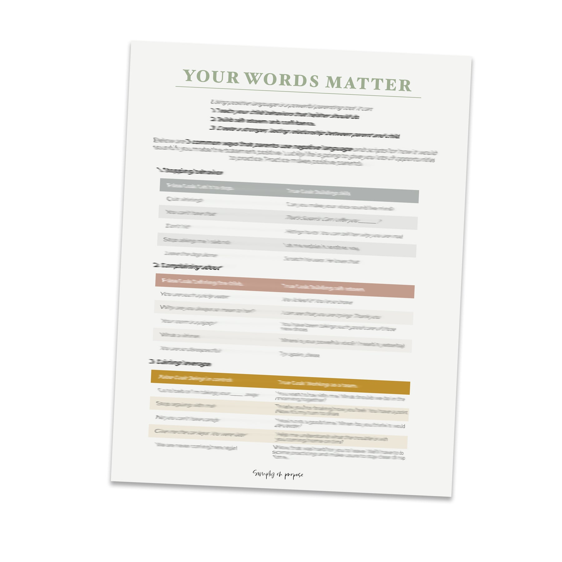 Your Words Matter – Simply On Purpose Print Shop