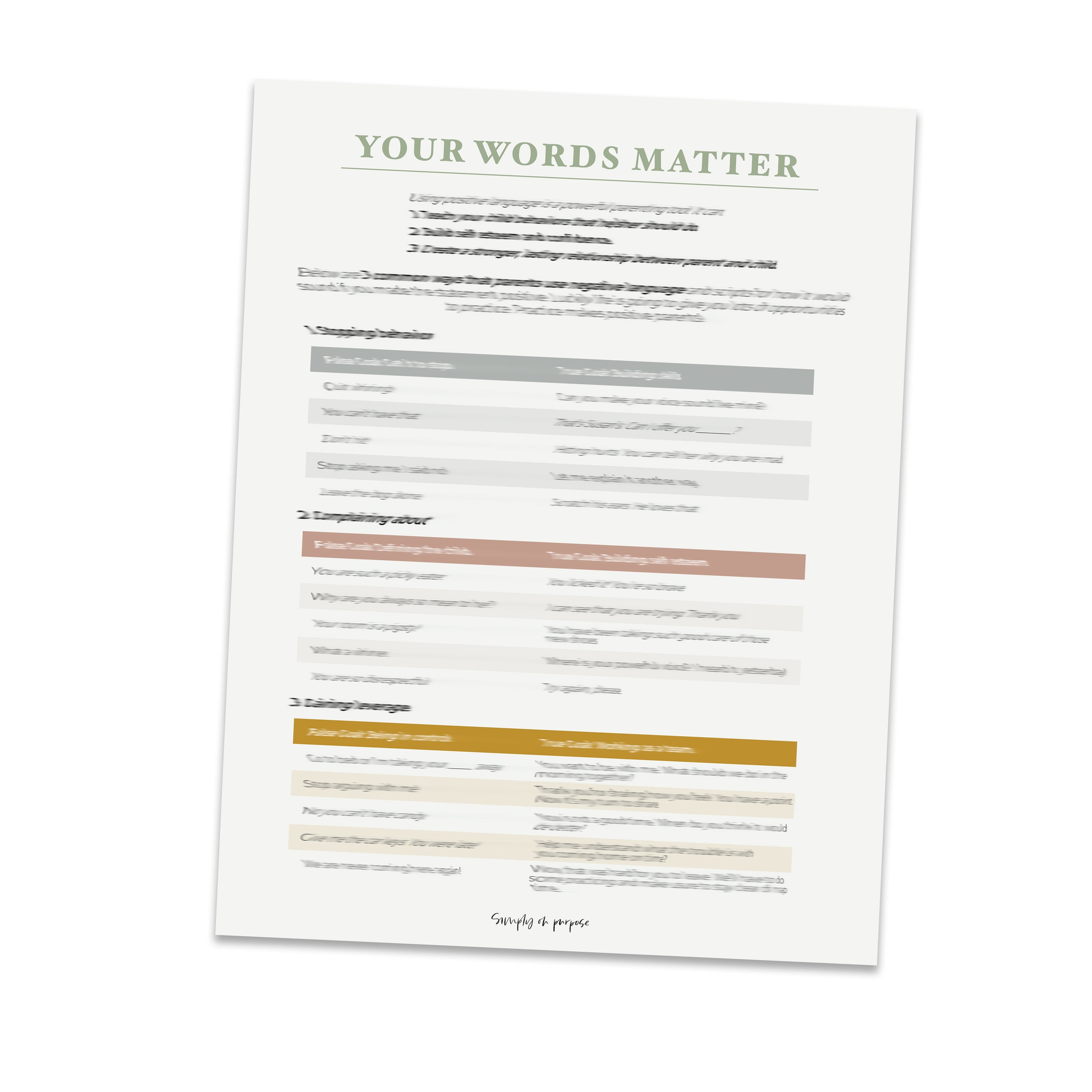 Your Words Matter – Simply On Purpose Print Shop