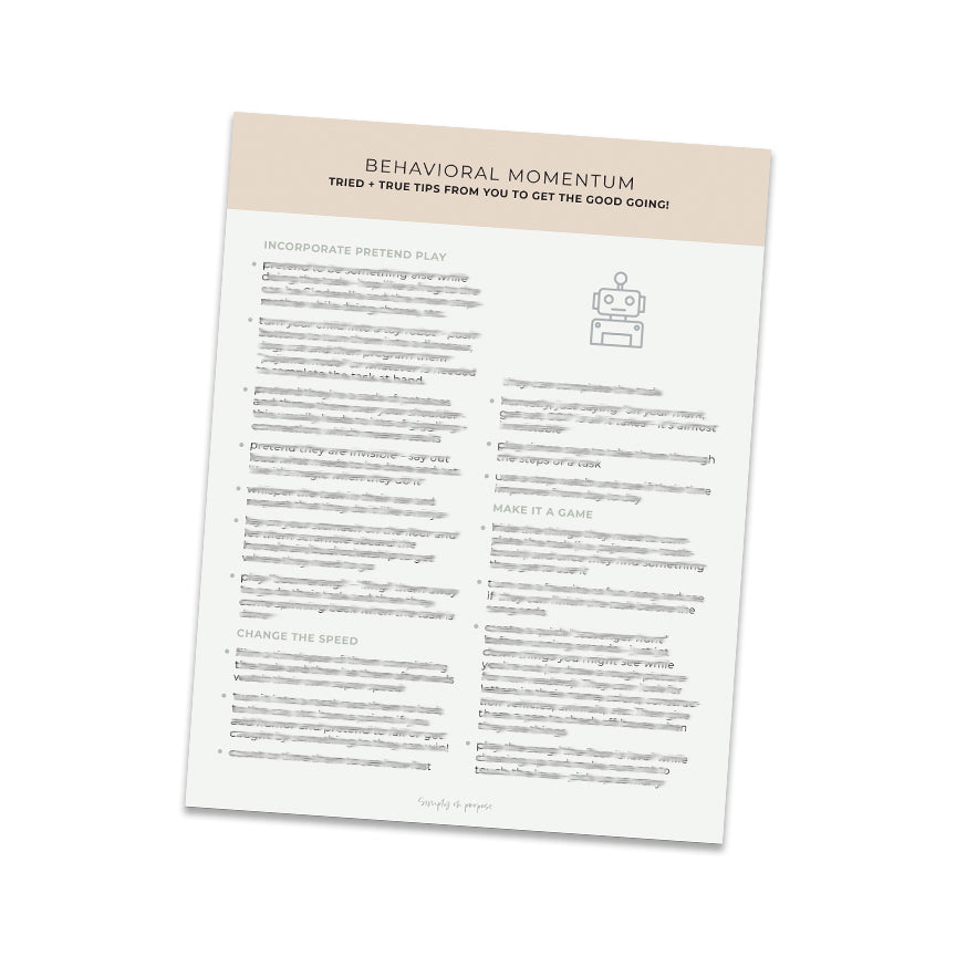 Behavioral Momentum – Simply On Purpose Print Shop